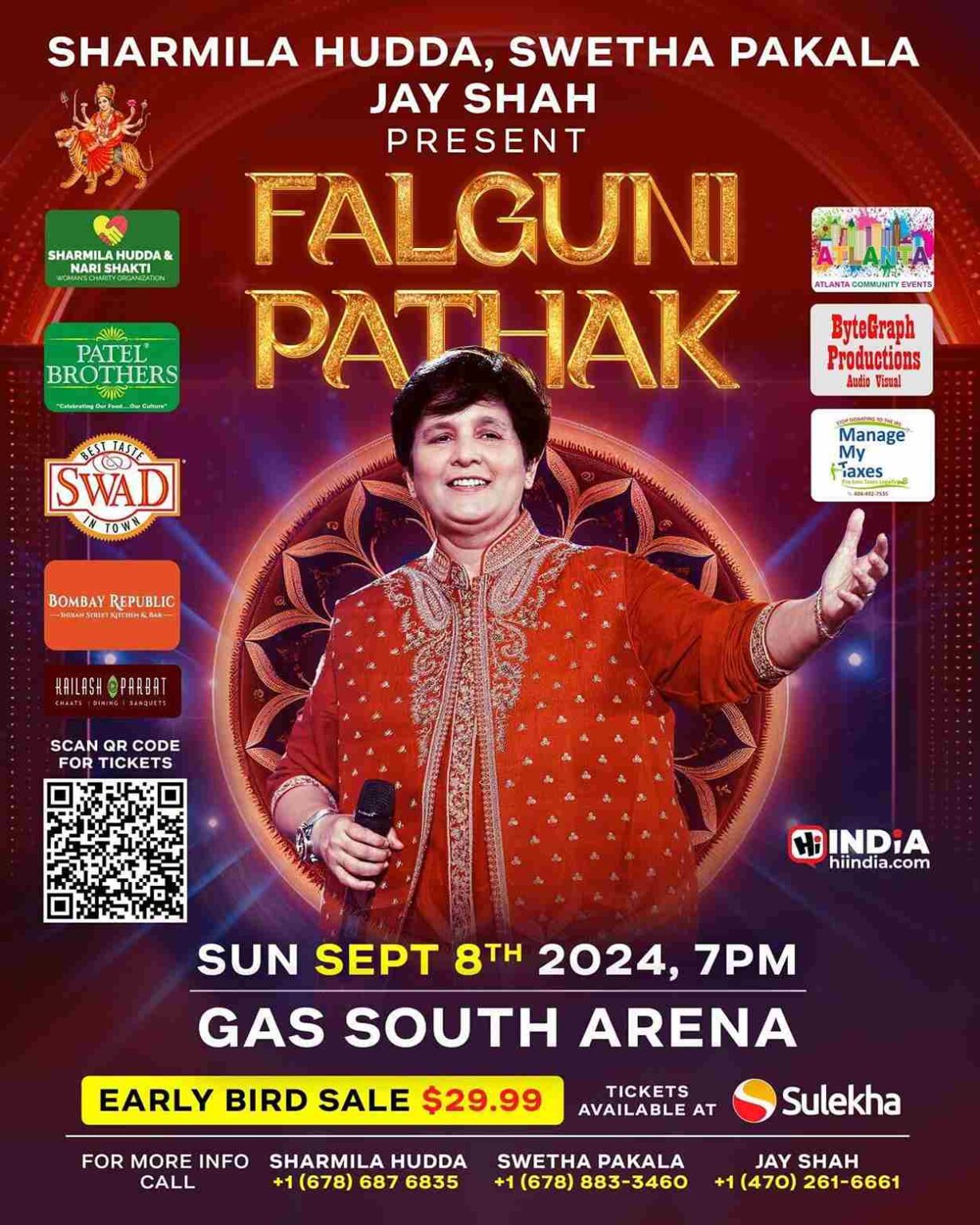 Falguni Pathak in Atlanta Sep 8th 2024 – NRI Events